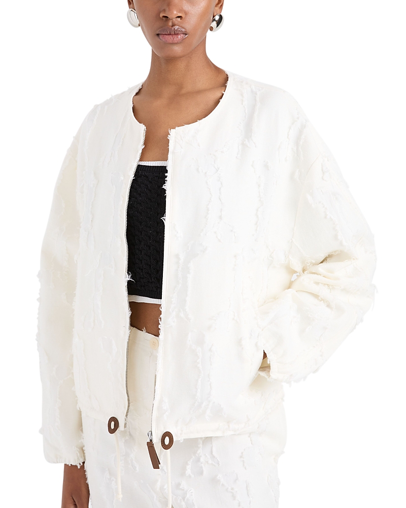 PROENZA SCHOULER WHITE LABEL Proenza Schouler White Label Madigan Fringe Jacquard Jacket